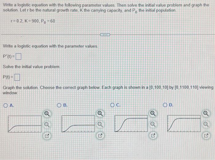 Solved Write a logistic equation with the following | Chegg.com