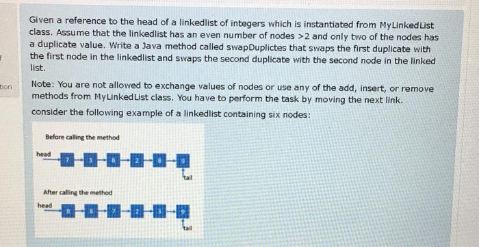 Solved at Given a reference to the head of a linkedlist of | Chegg.com
