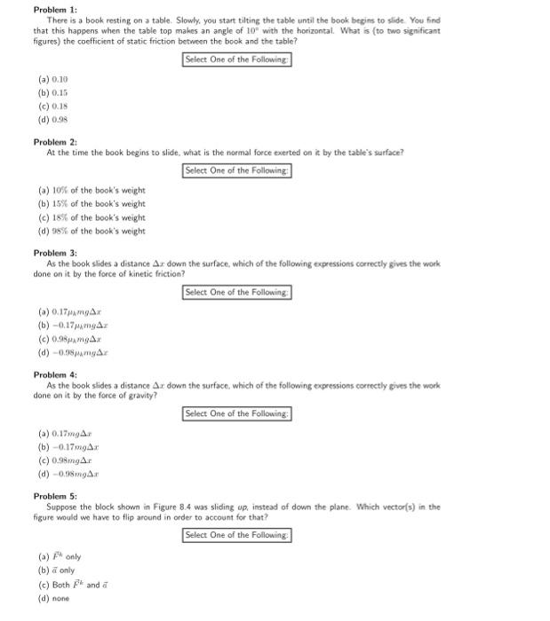 Solved Problem 1: There is a book resting on a table. | Chegg.com