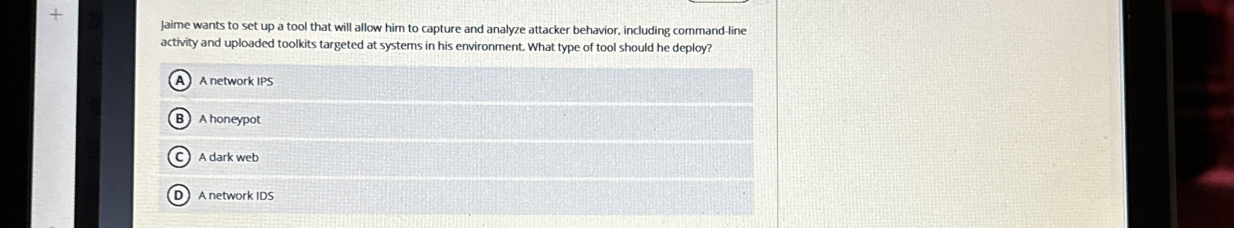Solved Jaime wants to set up a tool that will allow him to | Chegg.com