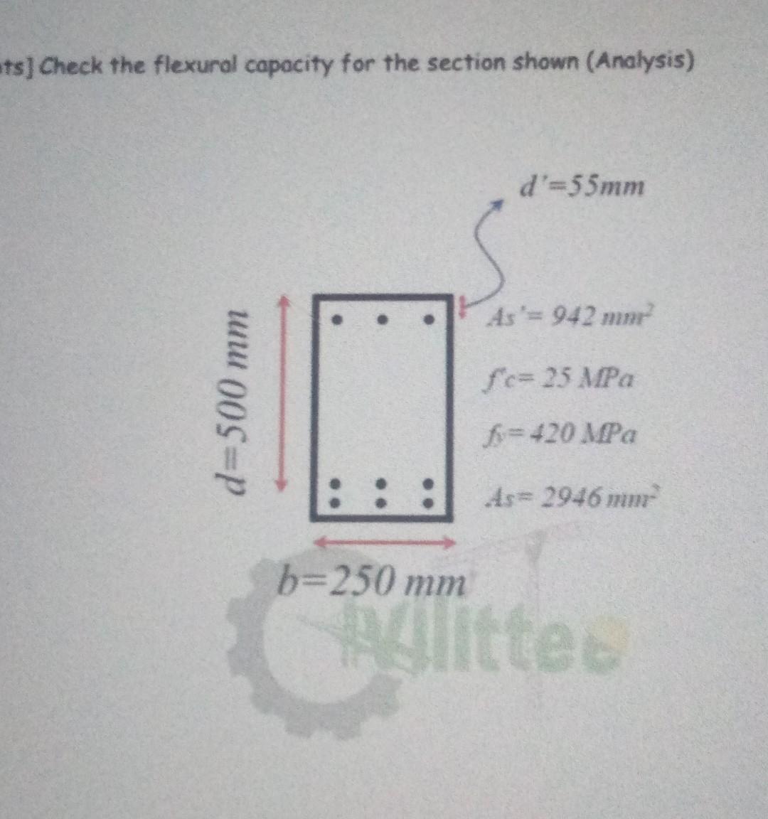 Solved ts] Check the flexural capacity for the section shown | Chegg.com