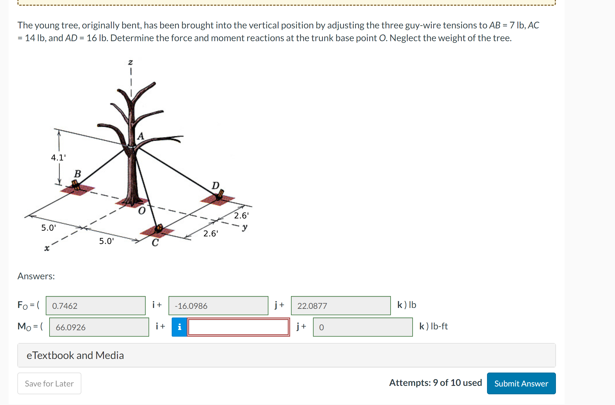 Solved The young tree, originally bent, has been brought | Chegg.com