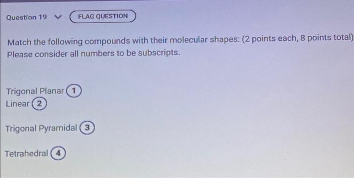 Match the following compounds with their molecular | Chegg.com