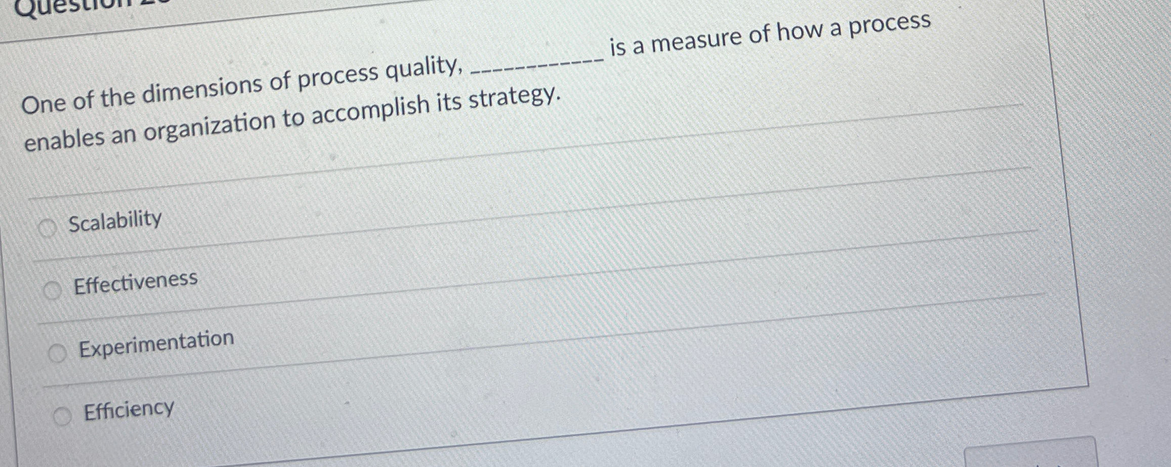 Solved One of the dimensions of process quality, is a | Chegg.com