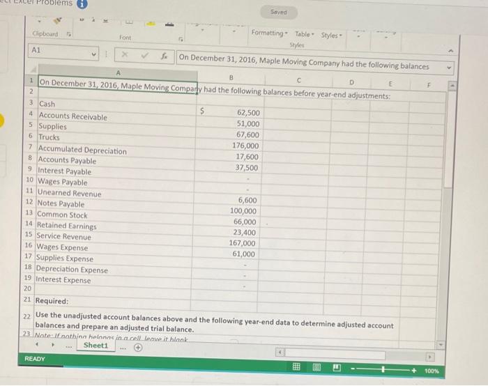 Solved Problems Saved 1 Clipboard Formatting Table Styles | Chegg.com