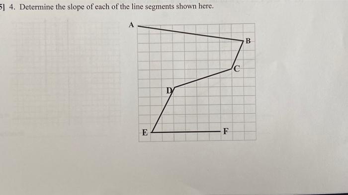 Solved 51 4. Determine the slope of each of the line | Chegg.com