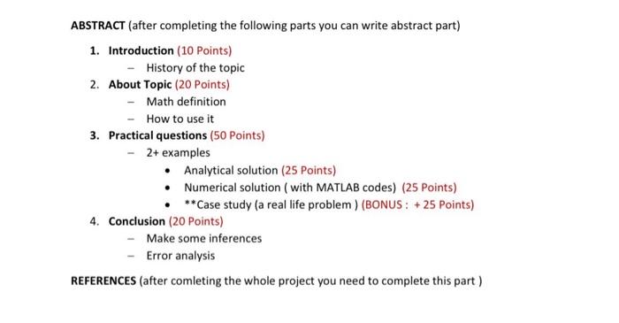 Solved ABSTRACT (after completing the following parts you | Chegg.com