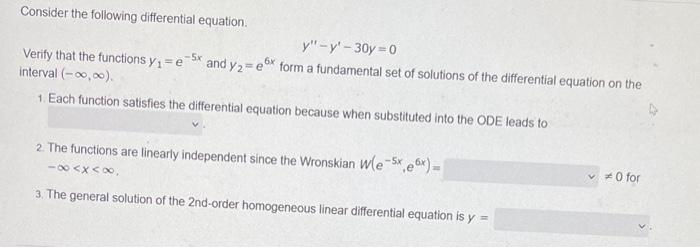 Solved Consider the following differential equation. Verify | Chegg.com
