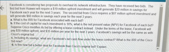 Solved Facebook is considering two proposals to overhaul its | Chegg.com