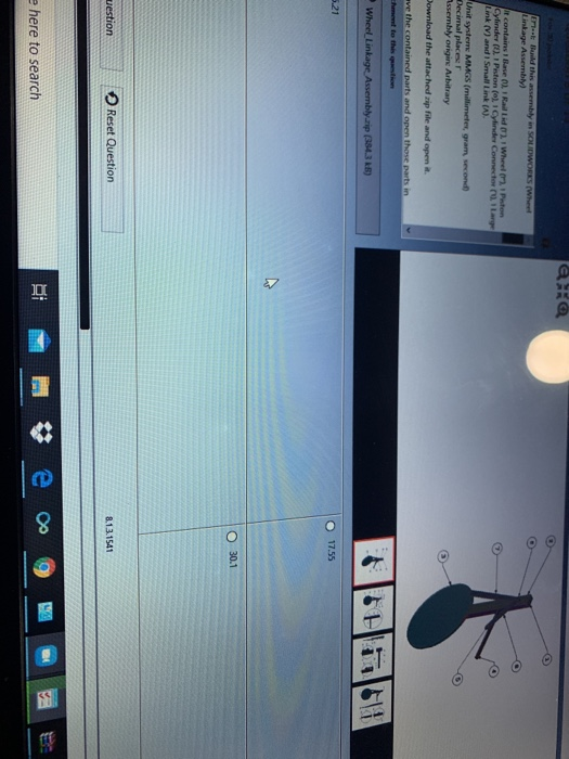 and the sembly in SouDWORKS Wheel Linkage Assembly It | Chegg.com