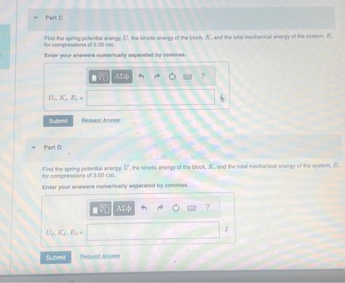 Solved ine nprige 415 cm. or comprestices of 0 cm Part B for | Chegg.com