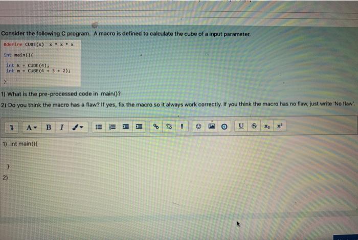 Solved Consider the following C program. A macro is defined | Chegg.com