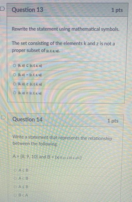 Solved D Question 13 1 pts Rewrite the statement using | Chegg.com
