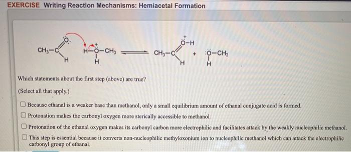 Solved EXERCISE Writing Reaction Mechanisms: Hemiacetal | Chegg.com