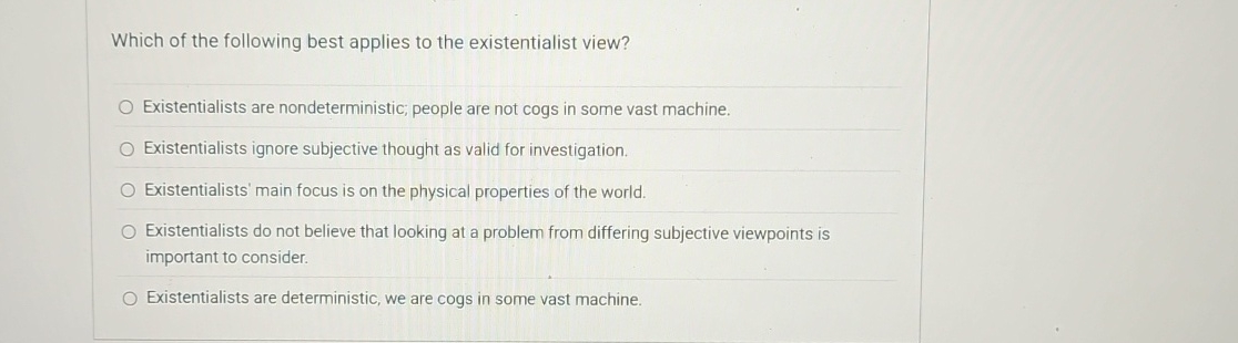 Solved Which of the following best applies to the | Chegg.com
