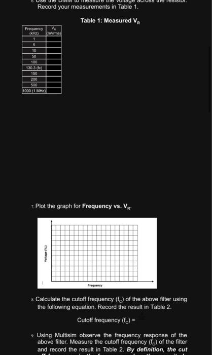 EGR 255 Experiment \# 3 Frequency Response of RL | Chegg.com
