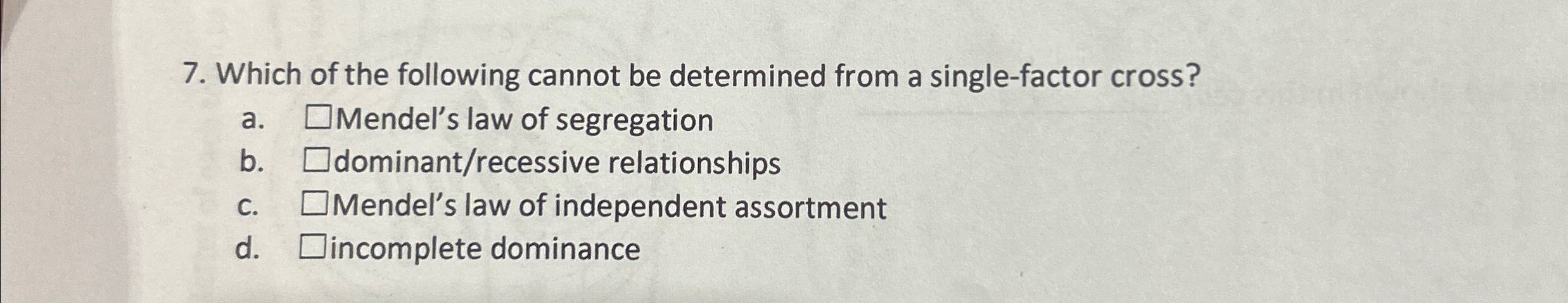 Solved Which of the following cannot be determined from a | Chegg.com