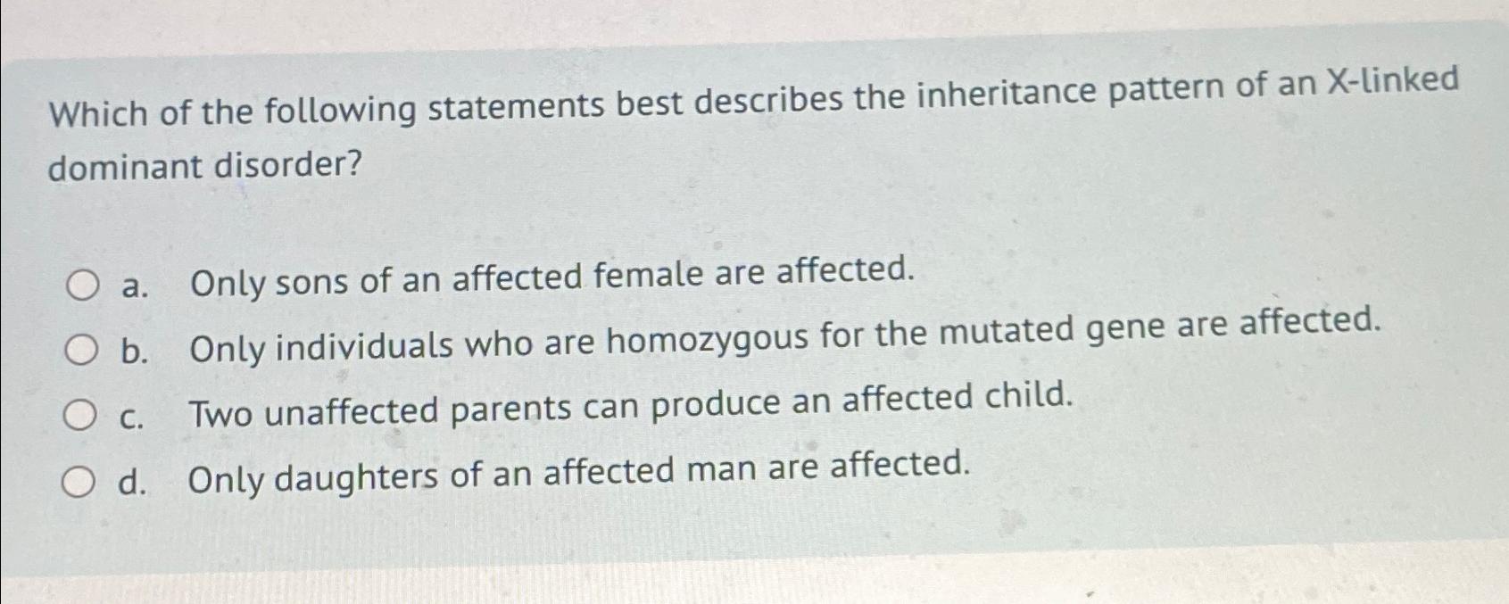 Solved Which of the following statements best describes the | Chegg.com