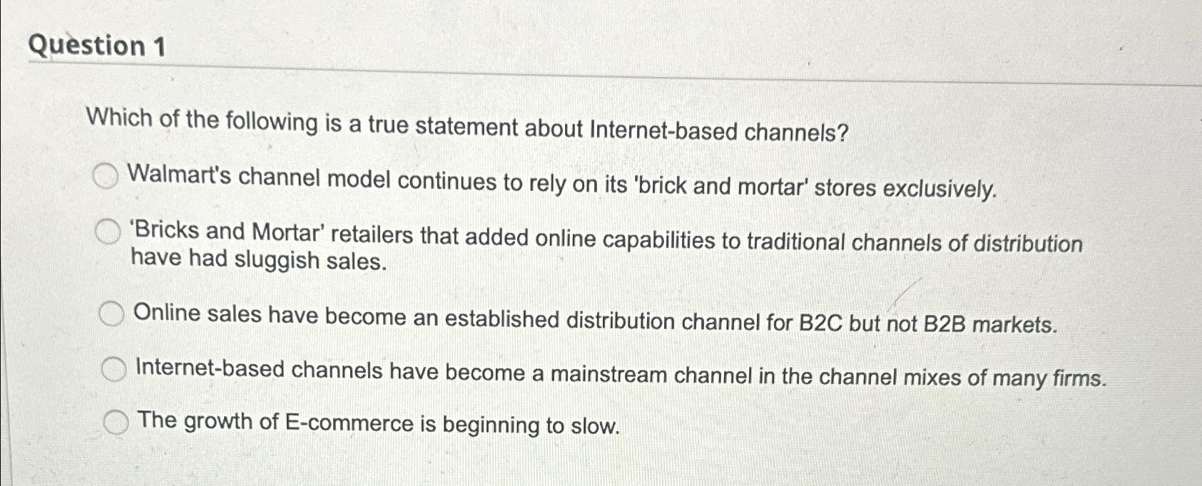Solved Question 1Which of the following is a true statement | Chegg.com
