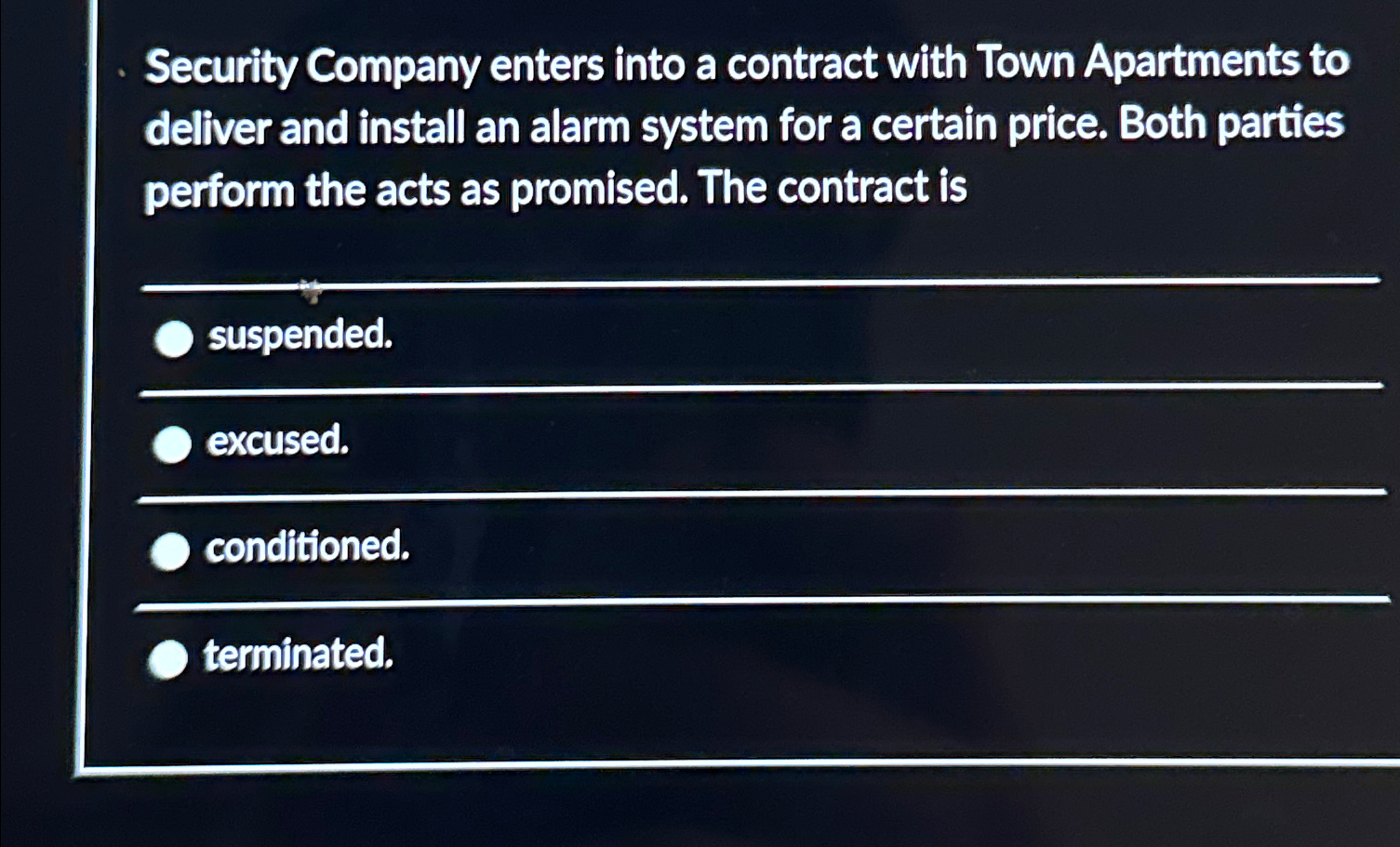 Solved Security Company enters into a contract with Town | Chegg.com