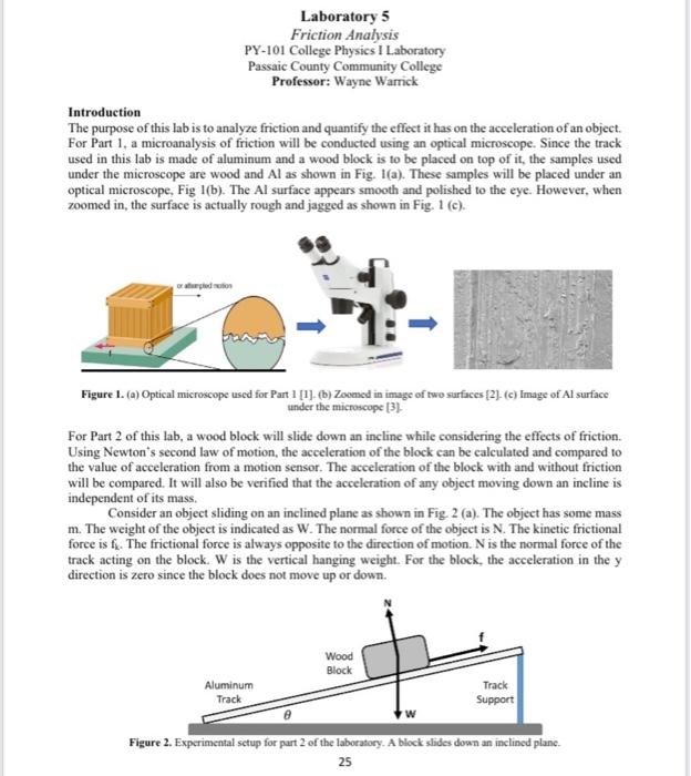 Solved Laboratory 5 Friction Analysis PY-101 College Physics | Chegg.com