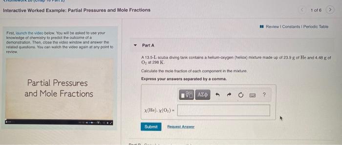 Solved Interactive Worked Example: Partial Pressures and | Chegg.com