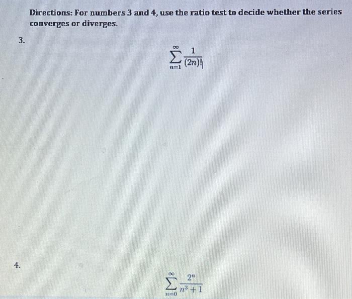 Solved please show work on 3 & 4 to see if these comverge | Chegg.com