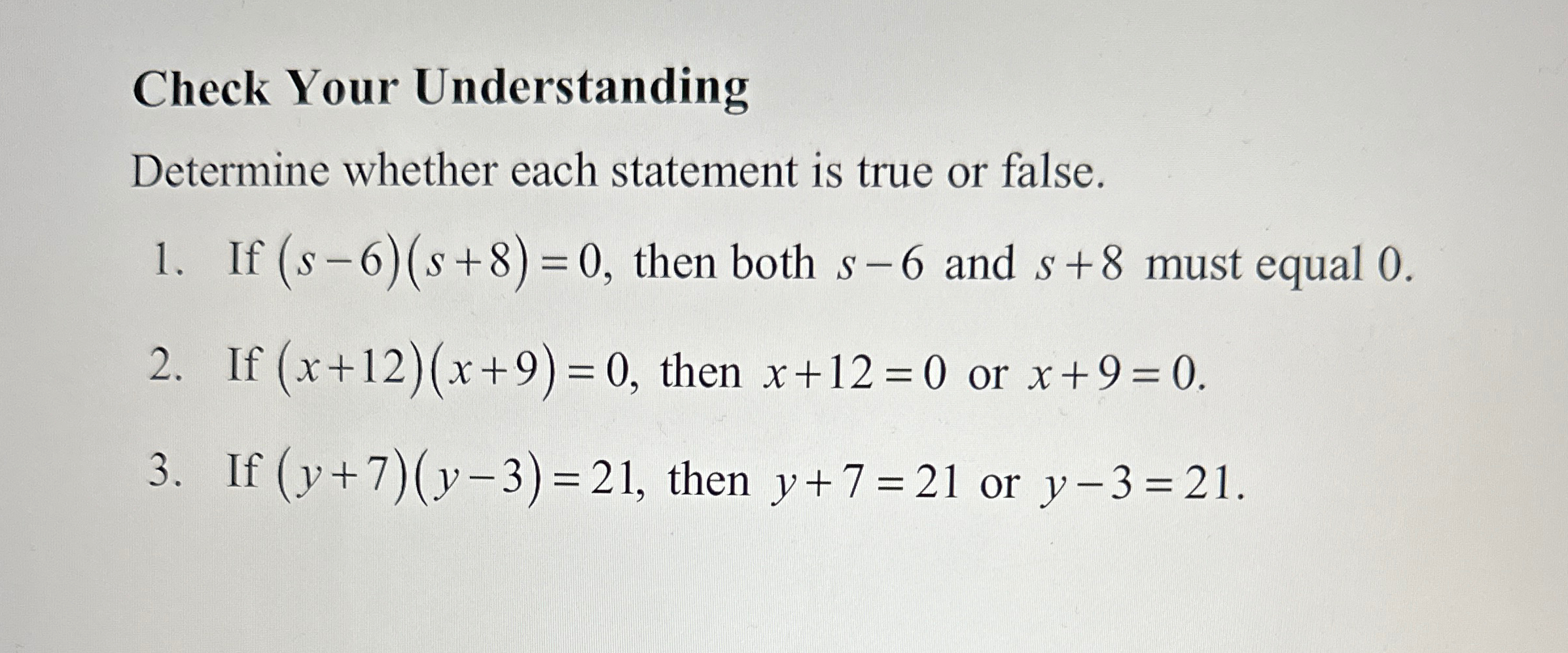 Solved Check Your UnderstandingDetermine whether each | Chegg.com