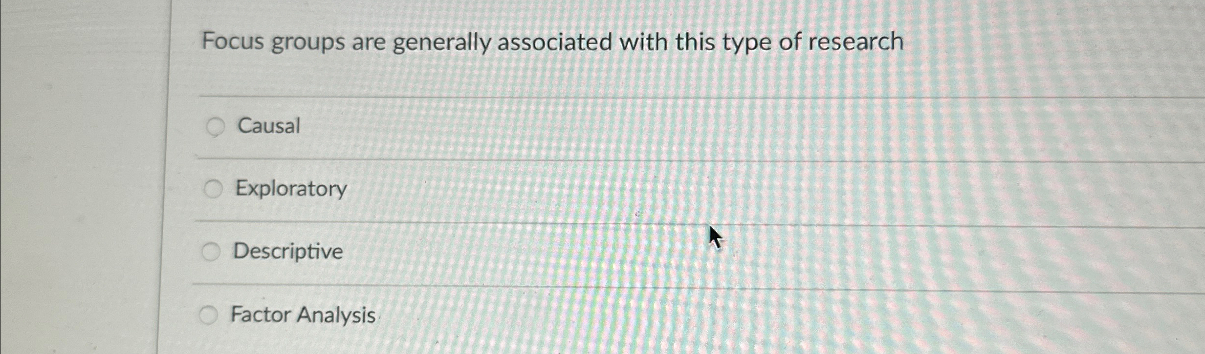 Solved Focus groups are generally associated with this type | Chegg.com