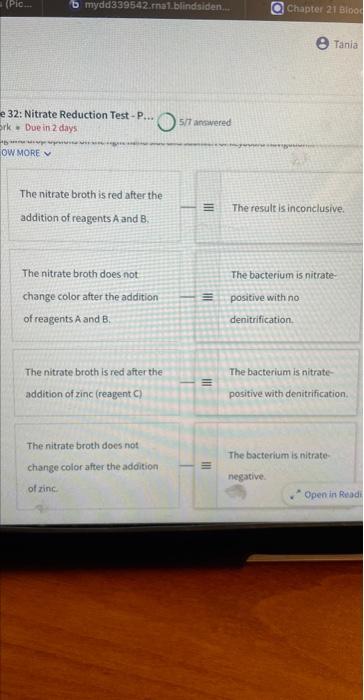 Solved 32: Nitrate Reduction Test-P.. 5 it arcavered rk= Due | Chegg.com