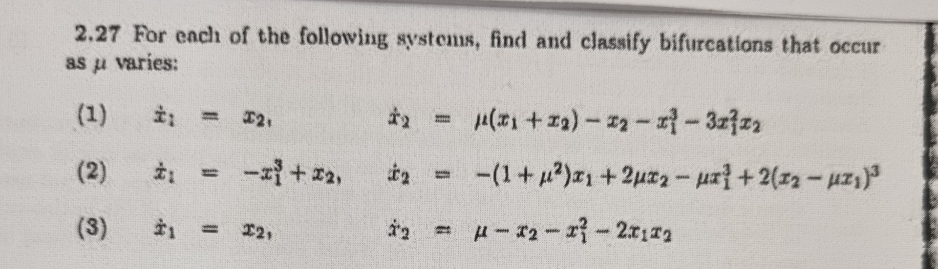 Solved 2.27 ﻿For ench of the following systems, find and | Chegg.com