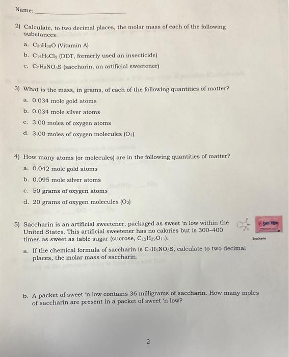 Solved 1) Complete the following table. You can refer to the | Chegg.com