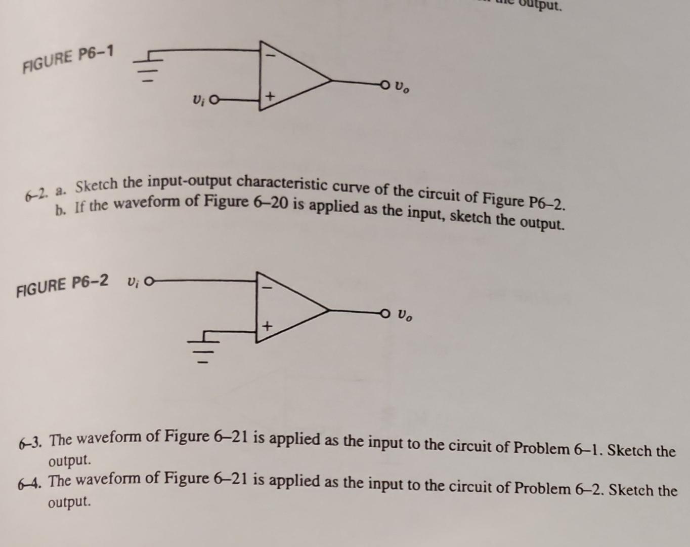 Solved 6-2. a. Sketch the input-output characteristic curve | Chegg.com