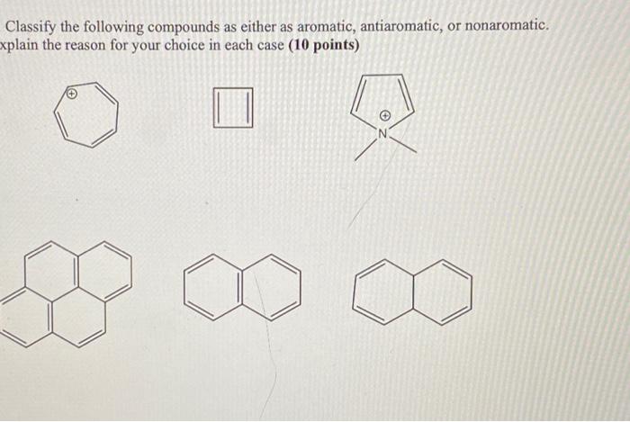 Solved Classify the following compounds as either as | Chegg.com