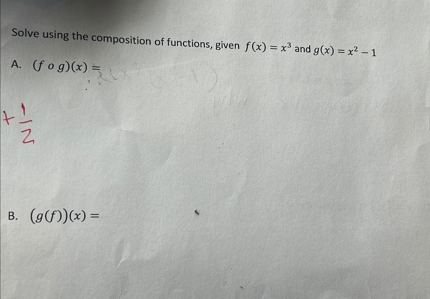 Solved Solve using the composition of functions, given | Chegg.com
