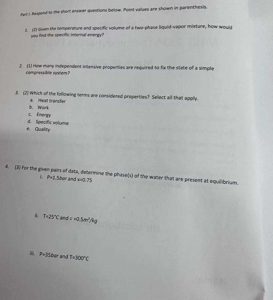 Solved Part L. Respond to the short answer questions below. | Chegg.com