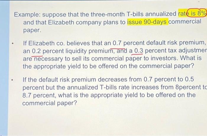 Solved Example: suppose that the three-month T-bills | Chegg.com