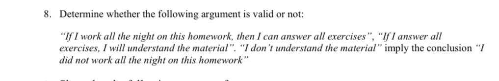 Solved Determine whether the following argument is valid or | Chegg.com