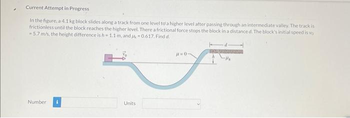 Solved In the figure, a 4.1 kg block slides along a track | Chegg.com