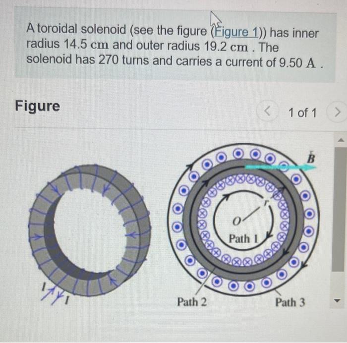 Solved A Toroidal Solenoid See The Figure Figure 1 Has