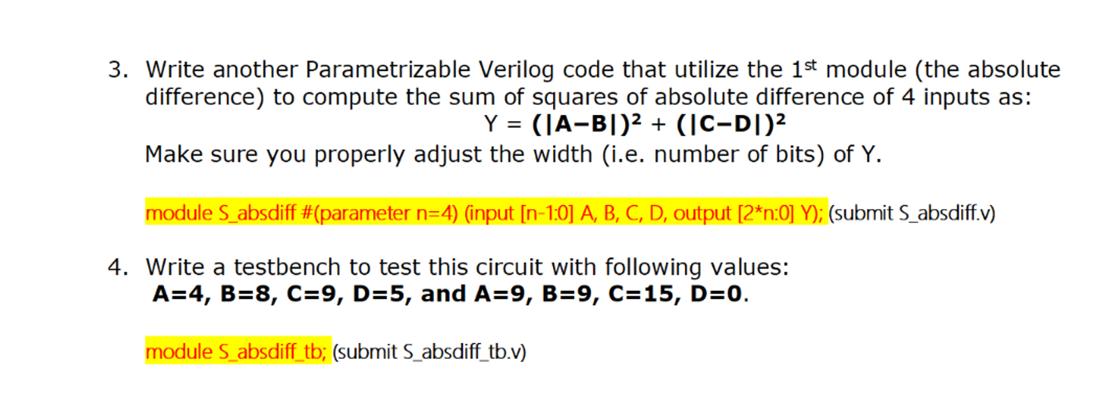Solved Write Another Parametrizable Verilog Code That 1098