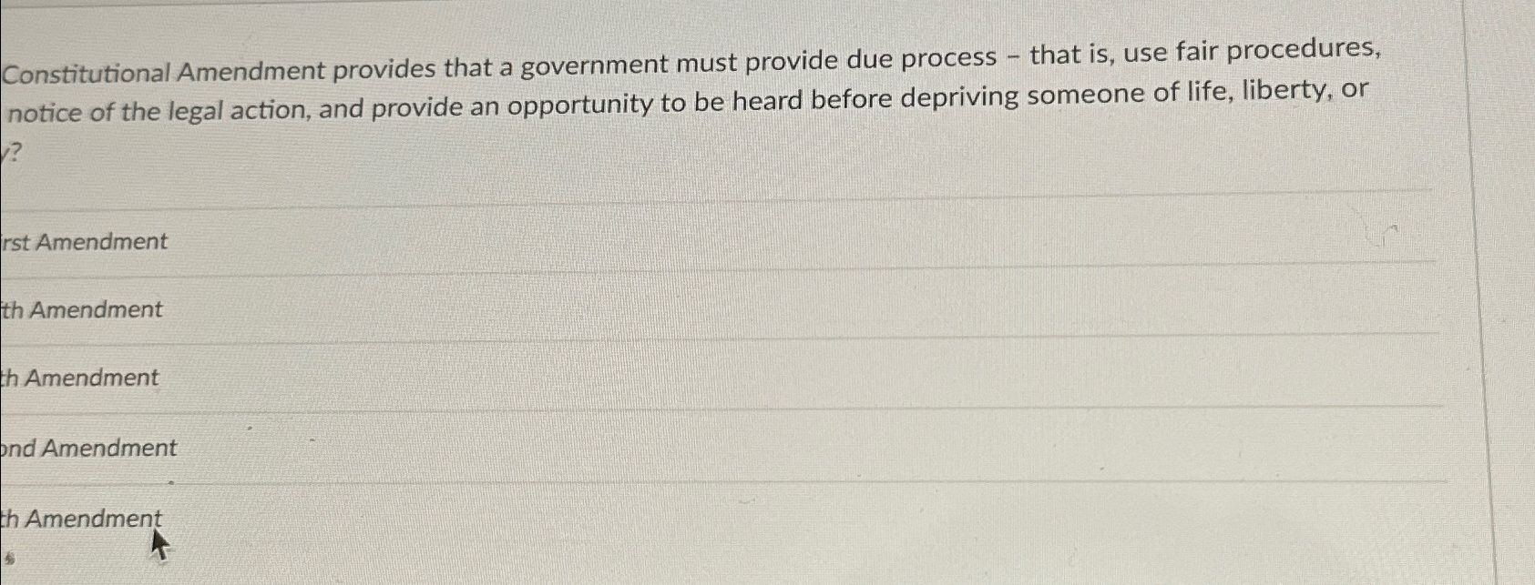 Solved Constitutional Amendment provides that a government | Chegg.com