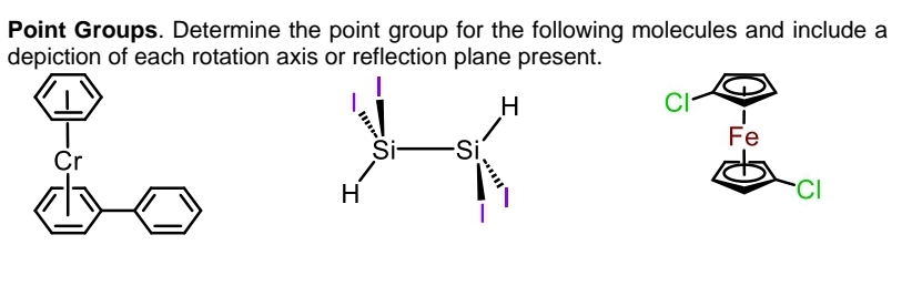 Solved Determine the molecule and point group for the | Chegg.com