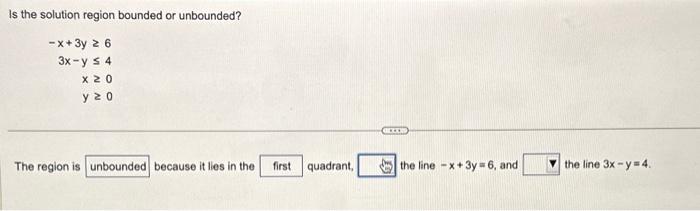 Solved Is the solution region bounded or unbounded? | Chegg.com