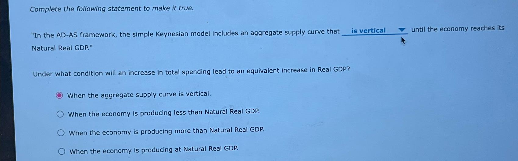 Solved Complete the following statement to make it true."In | Chegg.com