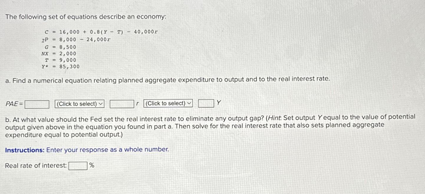 Solved The following set of equations describe an | Chegg.com