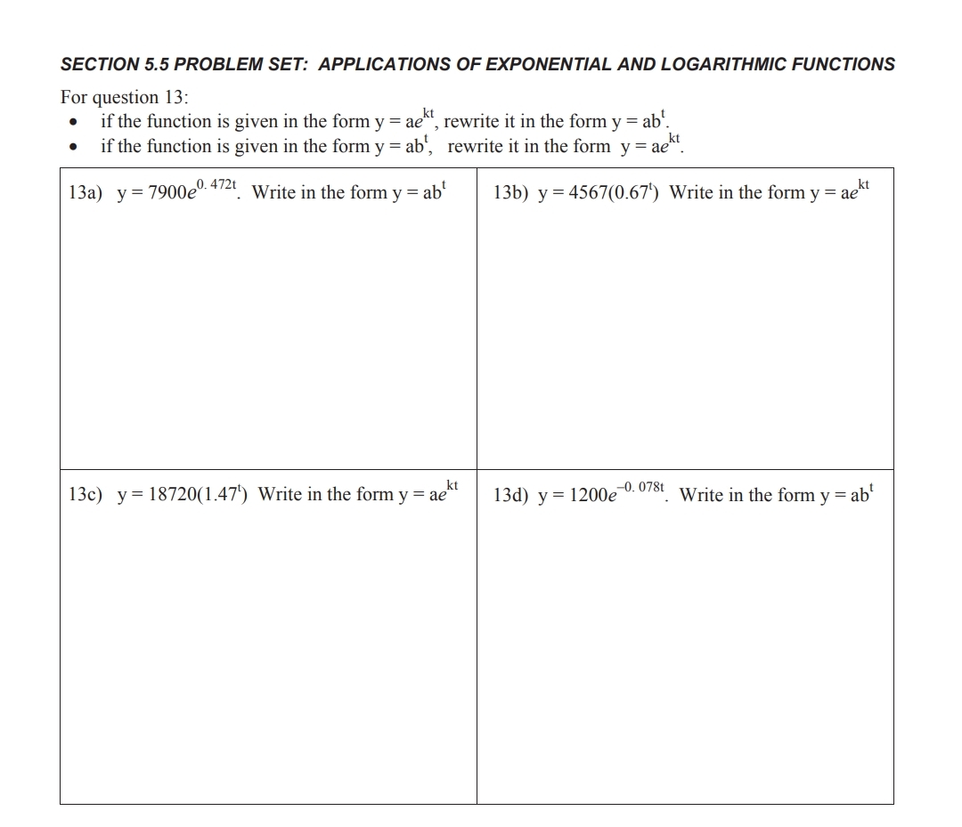 Solved SECTION 5.5 ﻿PROBLEM SET: APPLICATIONS OF EXPONENTIAL | Chegg.com