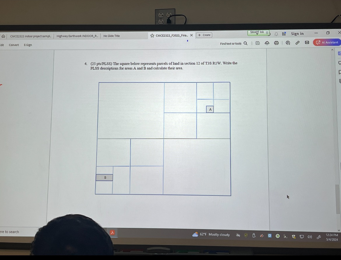 Solved The square below represents parcels of land in | Chegg.com