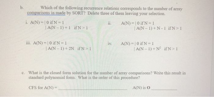 Solved 12 Analyzing A Recursive Sort Procedure I Procedure 8747
