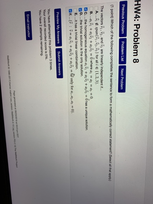 Solved HW4: Problem 8 Previous Problem Problem List Next | Chegg.com